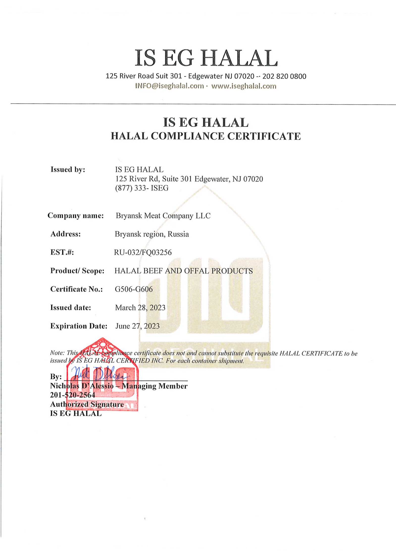 Certifications - Miratorg